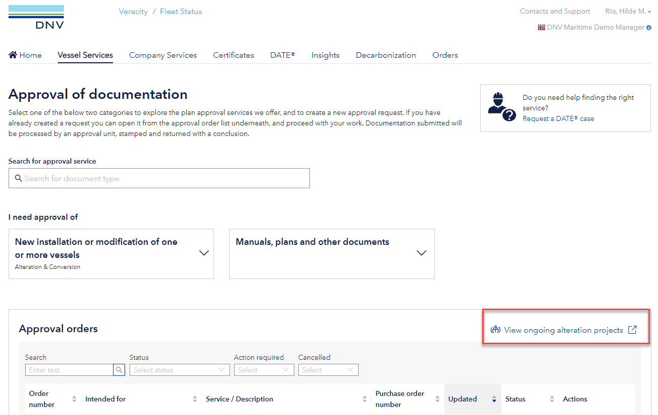 Approval - Vessel in Operation