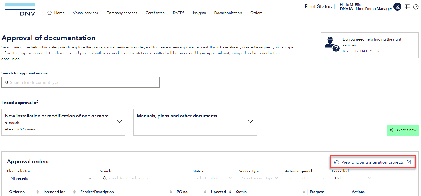 Approval - Vessel in Operation