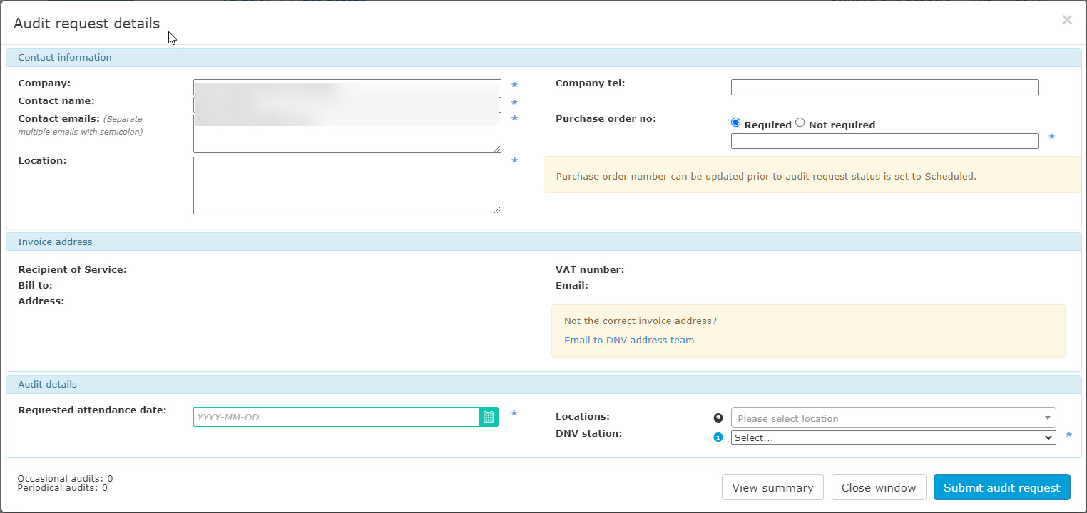 Request company audit