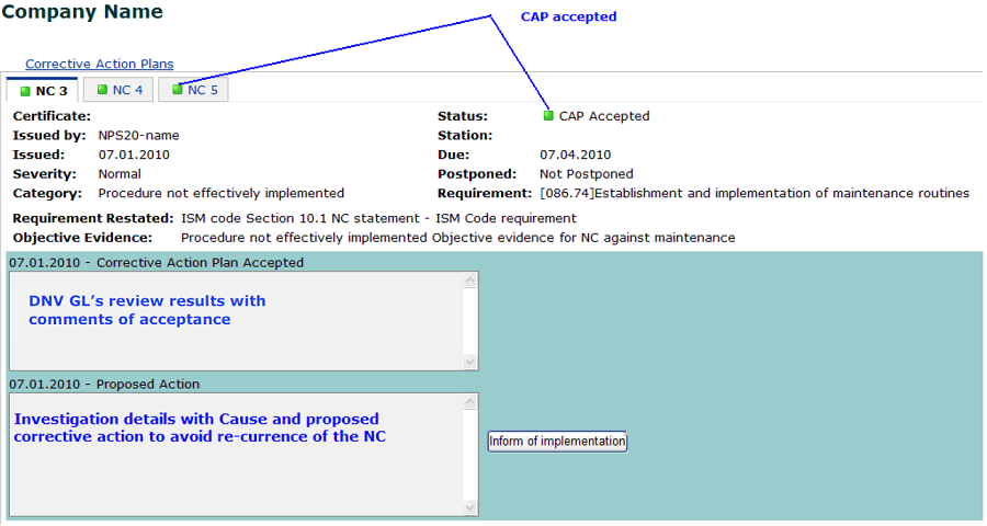 Corrective Action Plan