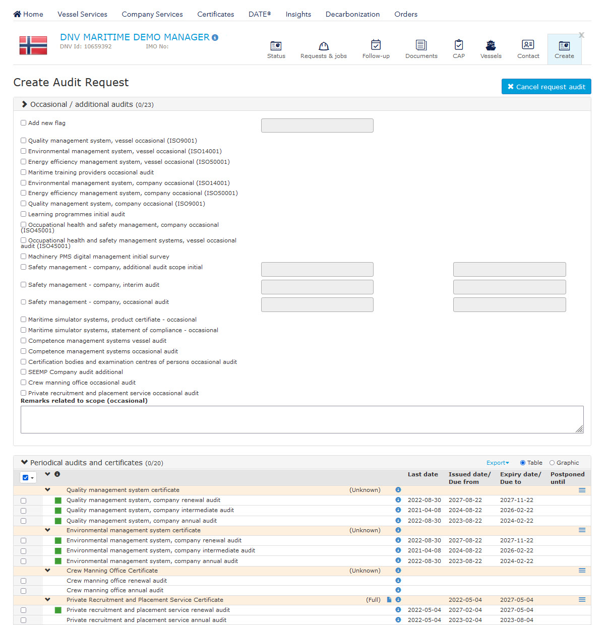 Request company audit