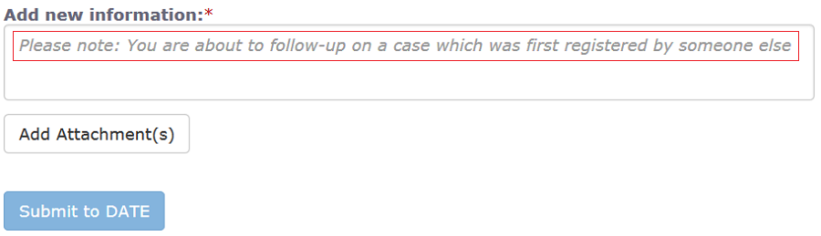 Follow up or update of DATE cases