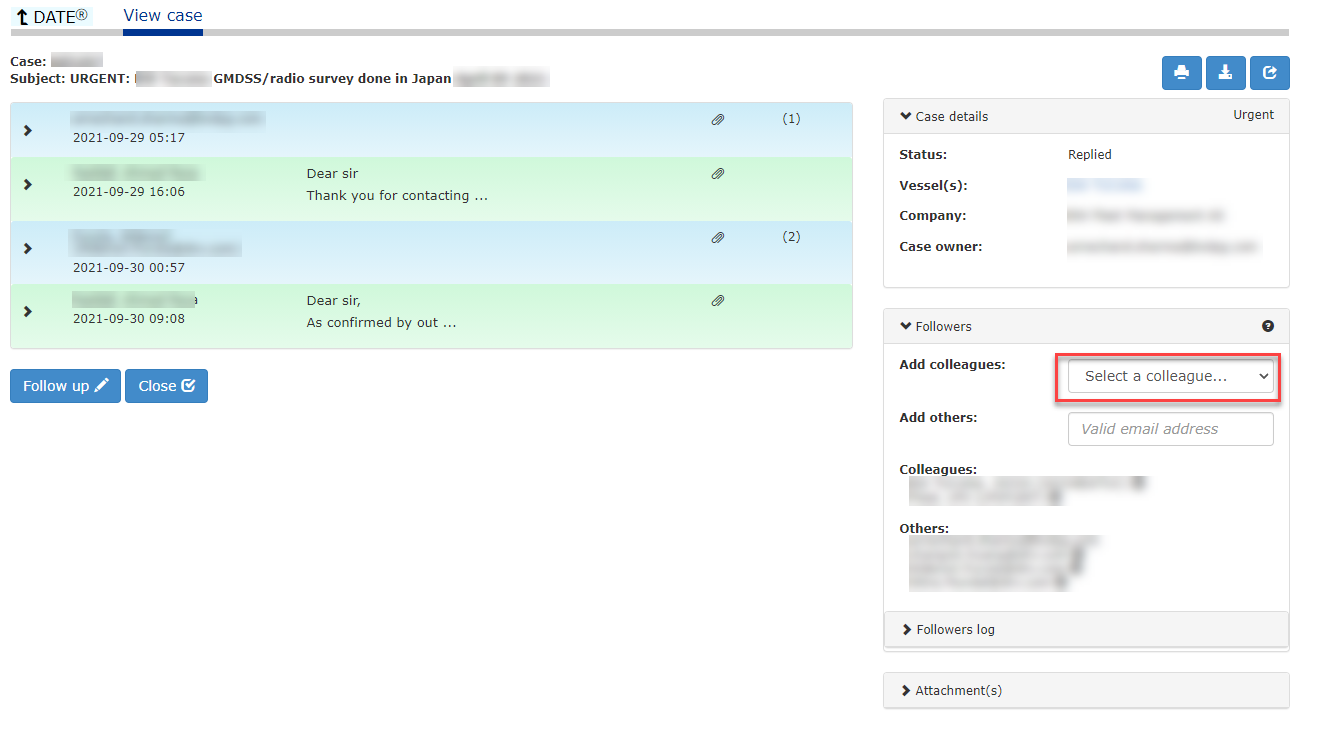 Follow up or update of DATE cases