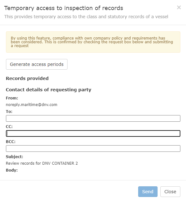 Provide temporary access to records
