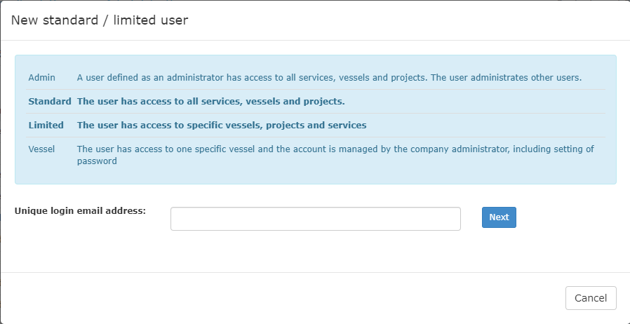 Create or edit a user account